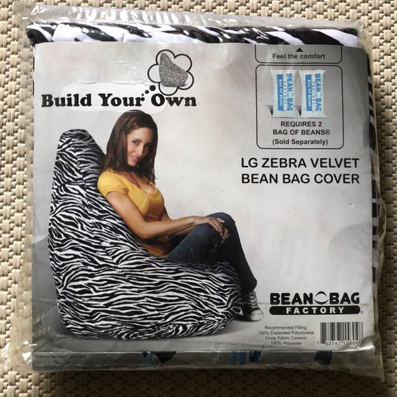 Bean Bag Cover | Accents | Bean Bag Cover Polyester Large Zebra Velvet ...